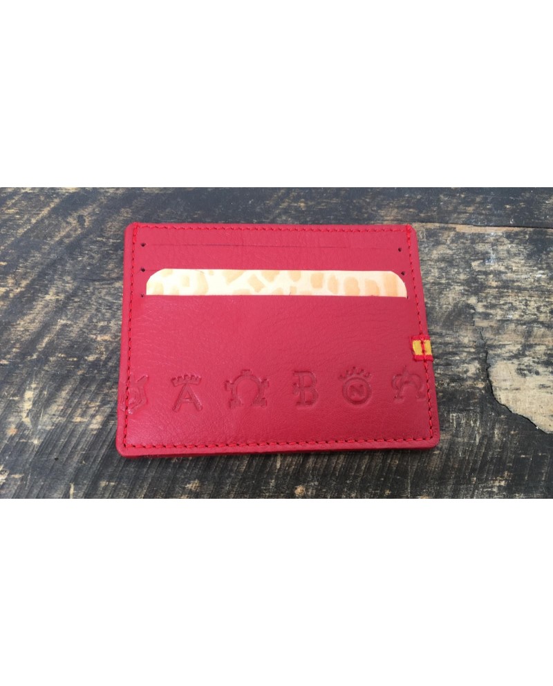 Tarjetero PIEL rojo